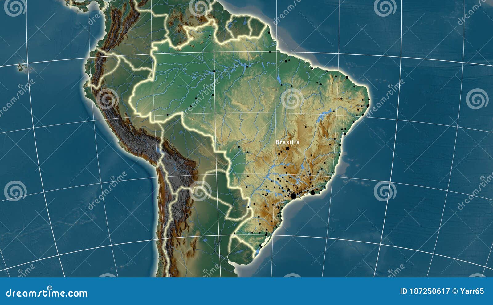 Brazil - Relief. Composition, Borders Stock Illustration - Illustration ...