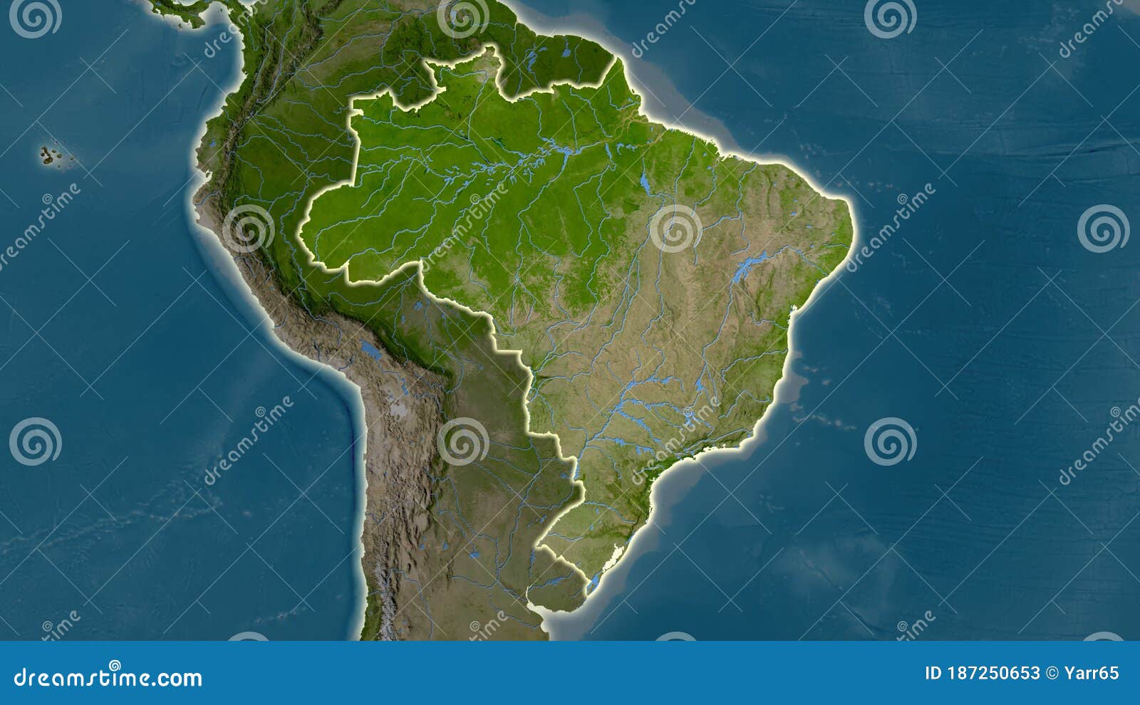 Brazil - Satellite. Composition Stock Illustration - Illustration of ...