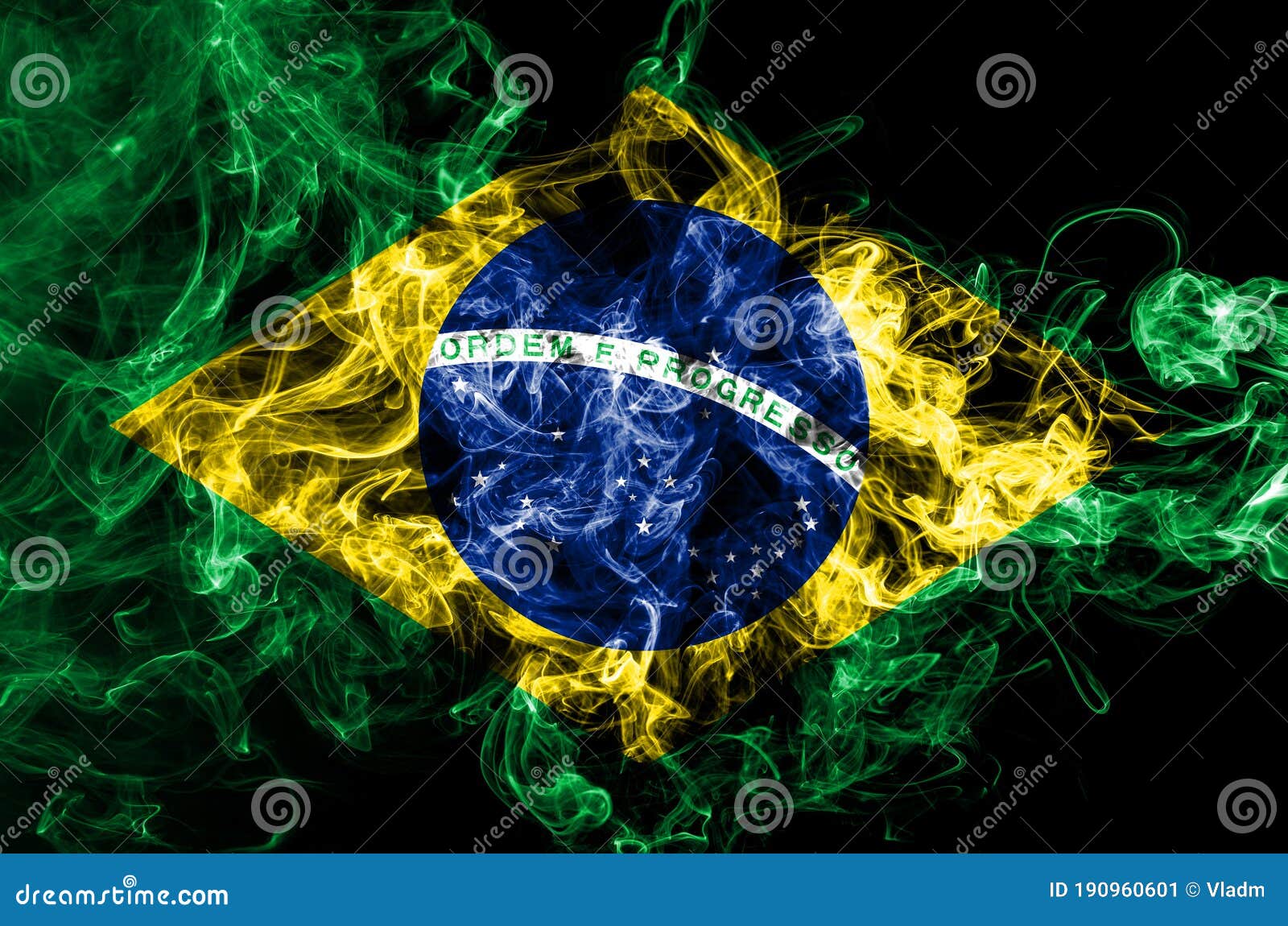 Brazil Smoke Flag National Smoke Flag Stock Image - Image of ...