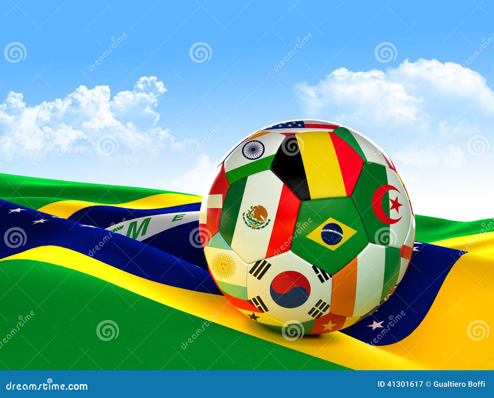 Brazil soccer ball stock illustration. Illustration of competition ...