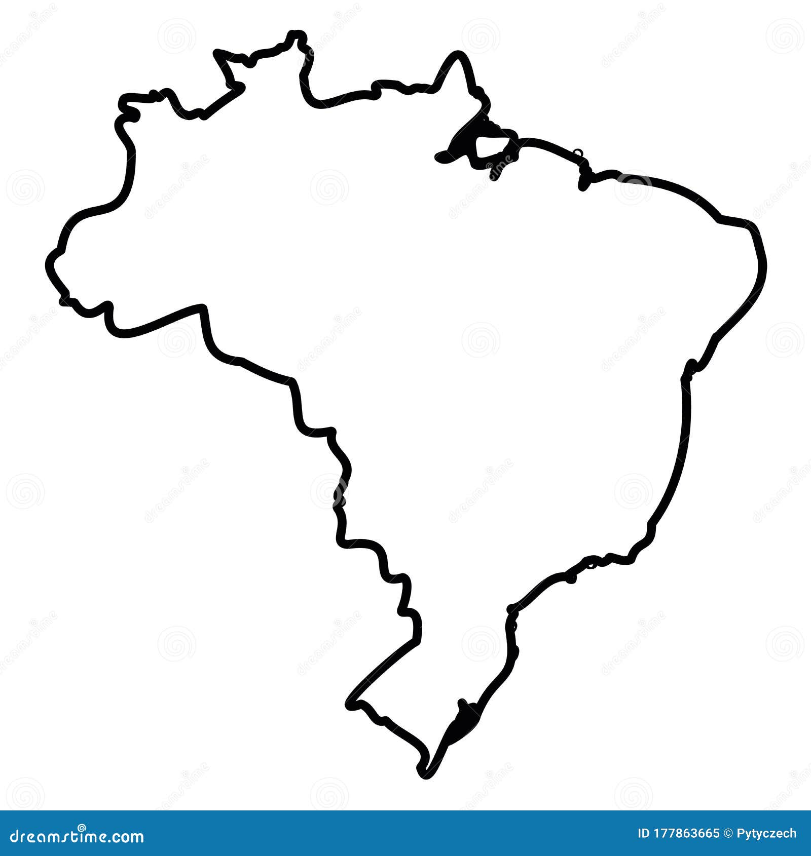 Brazil - Solid Black Outline Border Map of Country Area. Simple Flat ... Brazil - Solid Black Outline Border Map of Country Area. Simple Flat ...
