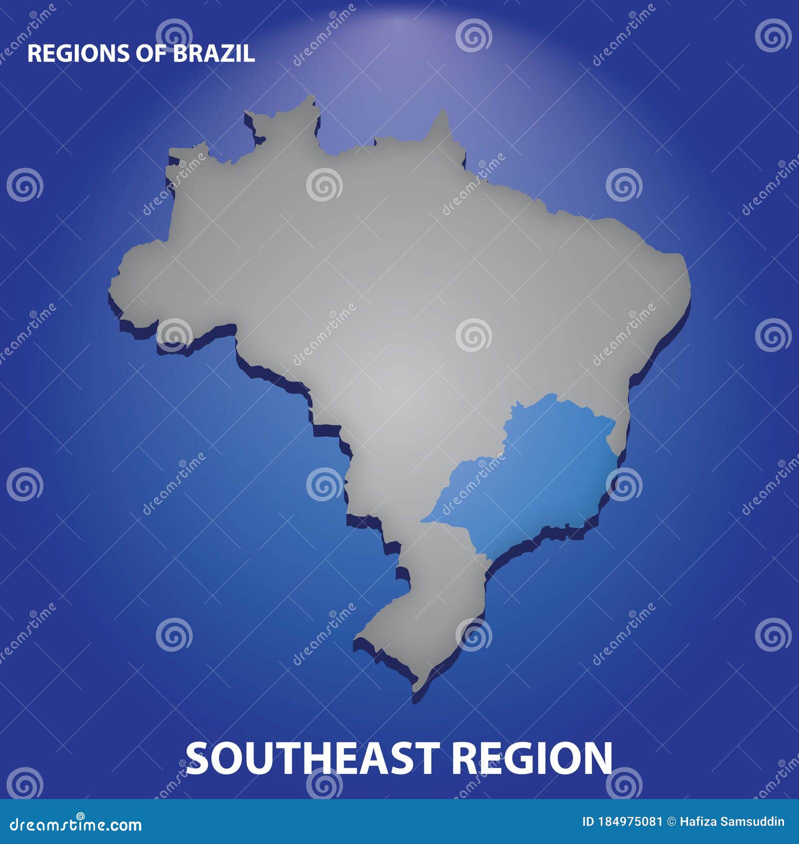 Brazil Southeast Region. Vector Illustration Decorative Design Stock ...