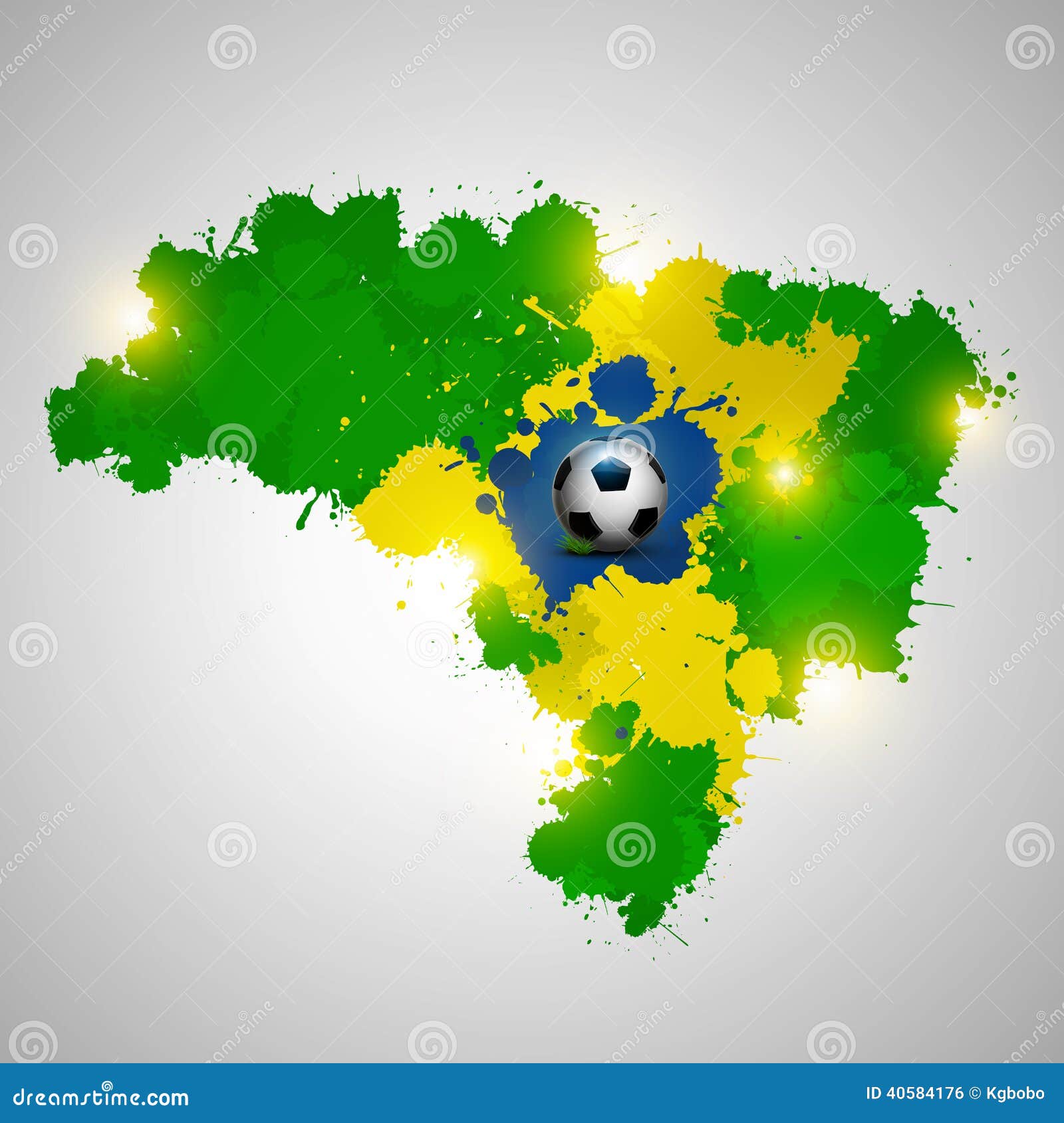 Brazil Splatter Map with Ball Stock Vector - Illustration of abstract ...