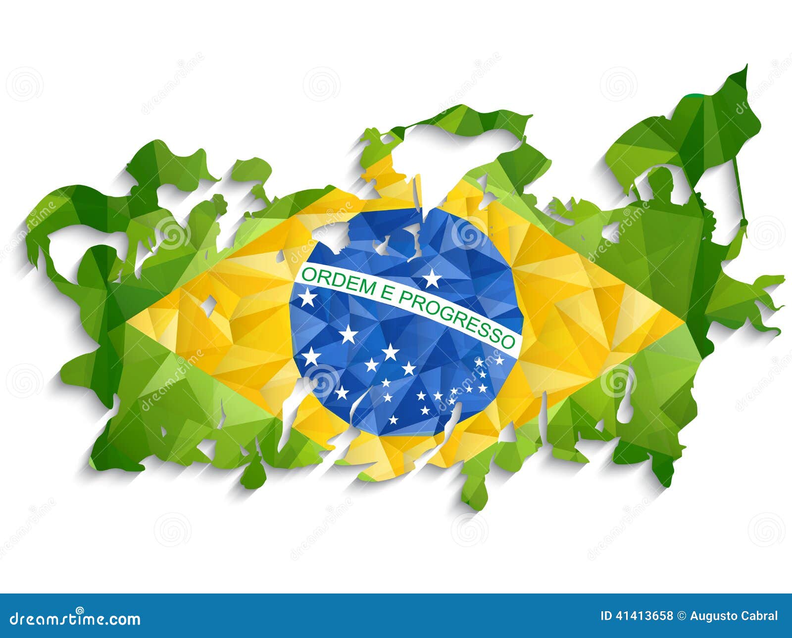 Brazil Sport Fan with Flag and Horn Stock Vector - Illustration of ...