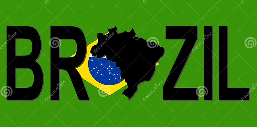 Brazil text with map stock vector. Illustration of text - 3816550