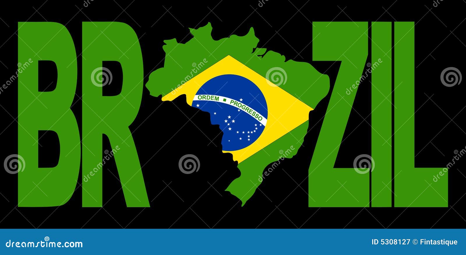 Brazil text with map stock vector. Illustration of brazilian - 5308127