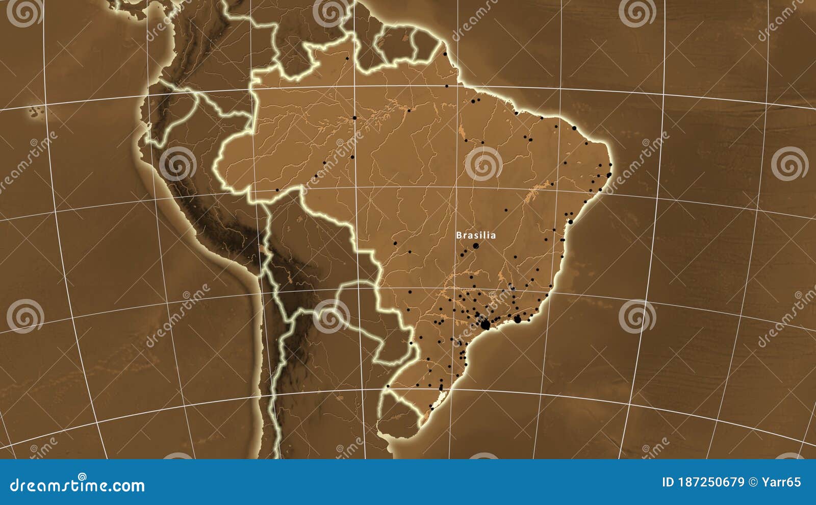 Brazil - Tint. Composition, Borders Stock Illustration - Illustration ...