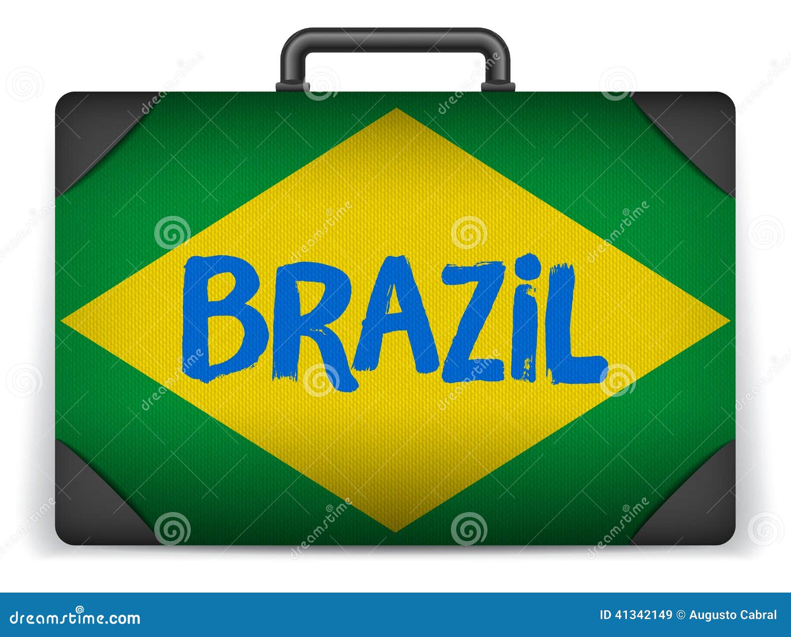 Brazil Travel Luggage with Flag for Vacation Stock Vector ...