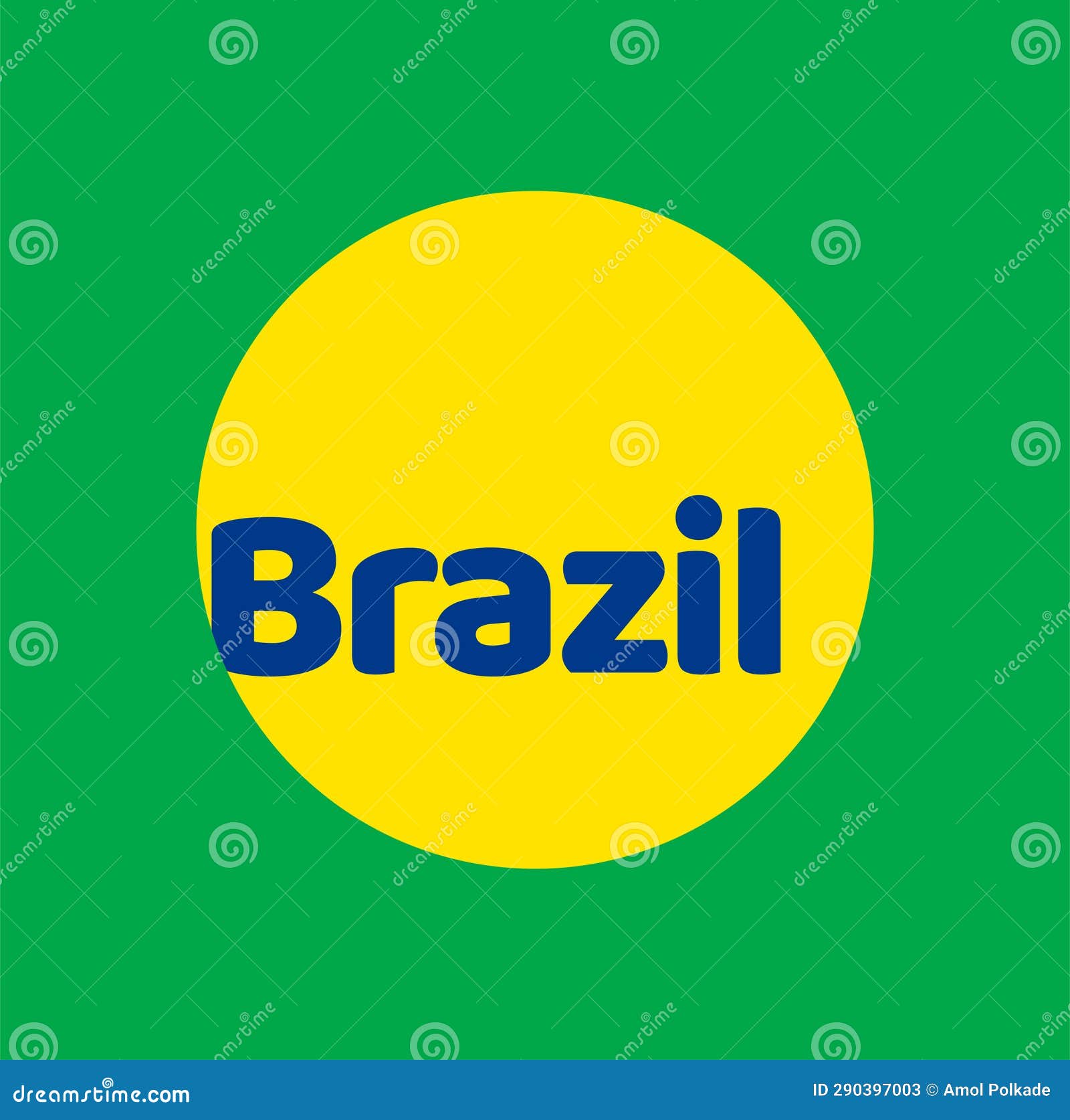 Brazil Typography with Round Shape in Flag Color Stock Vector ...