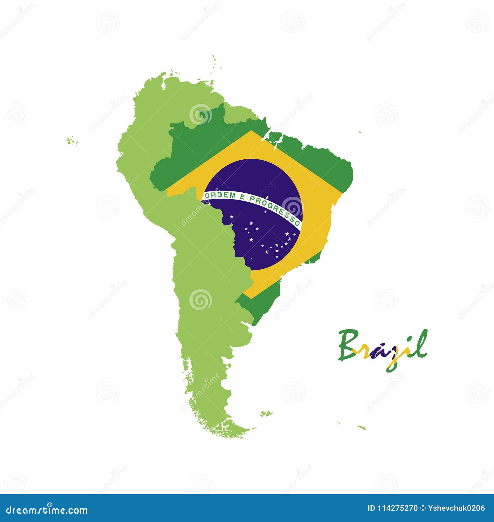Brazil on White Background. Vector Illustration. Stock Vector ...