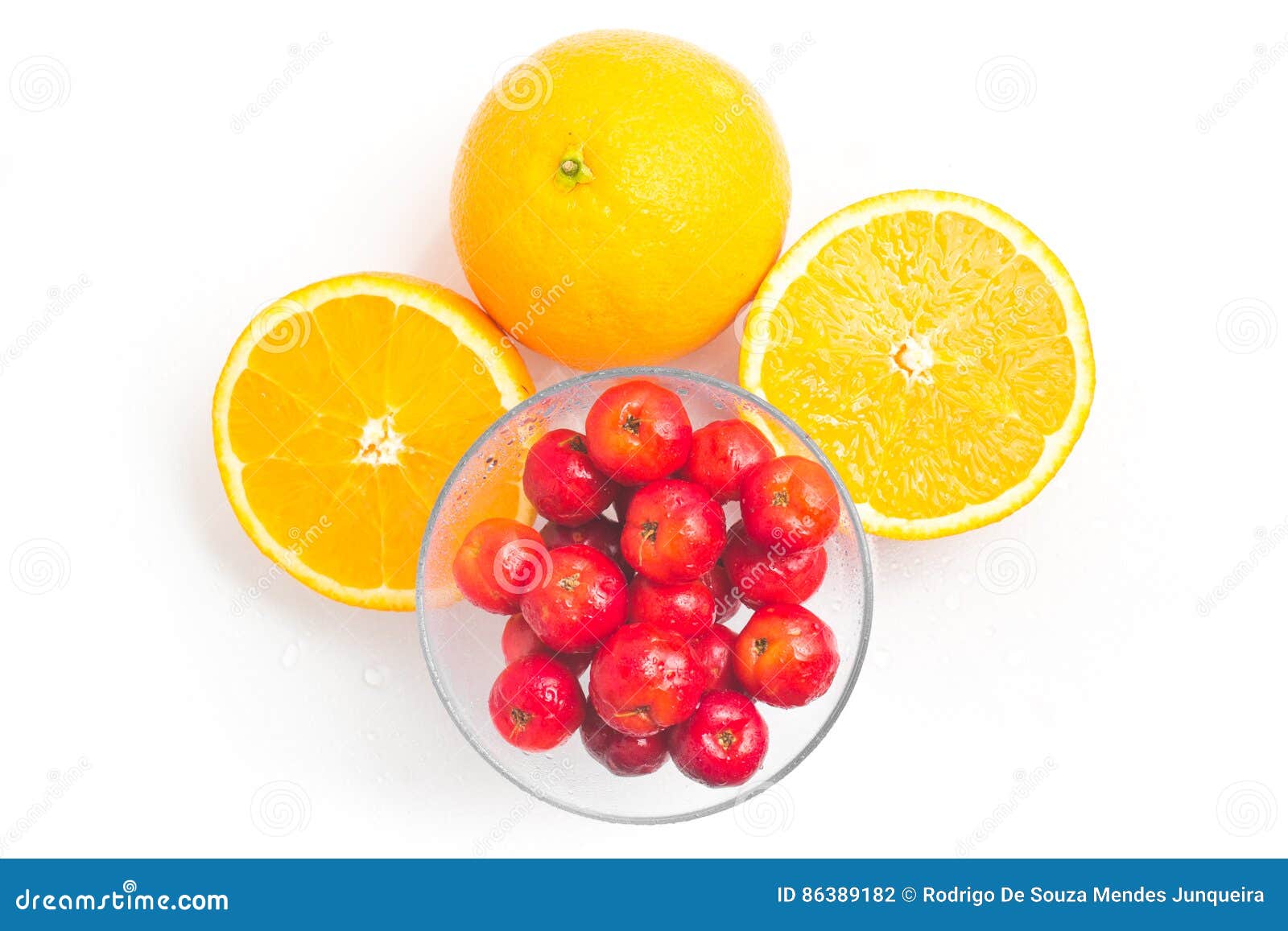 Brazilian Acerola Cherry and Orange Fruit Stock Photo - Image of food ...