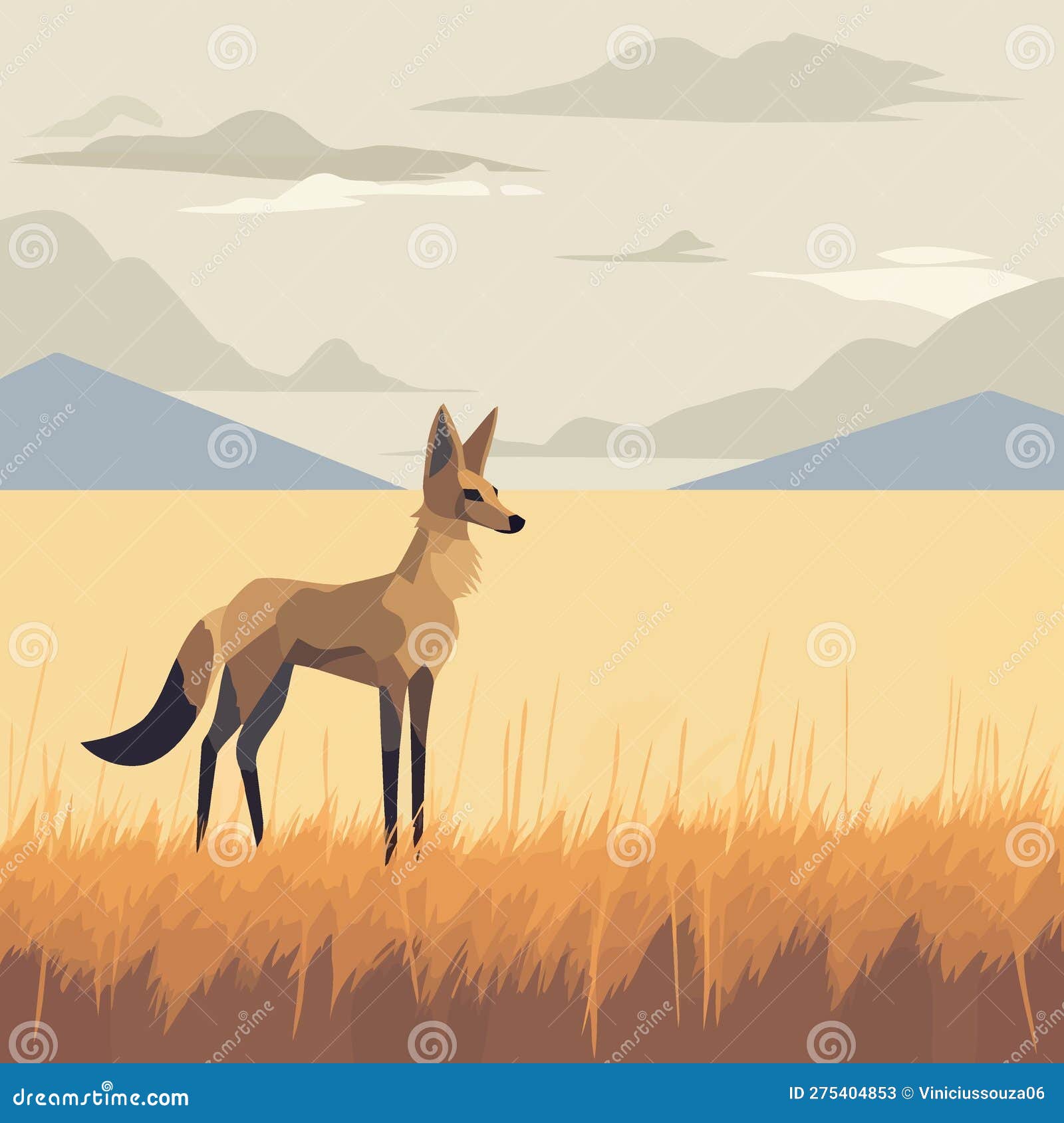Brazilian Animal Maned Wolf Stock Vector - Illustration of wild ...