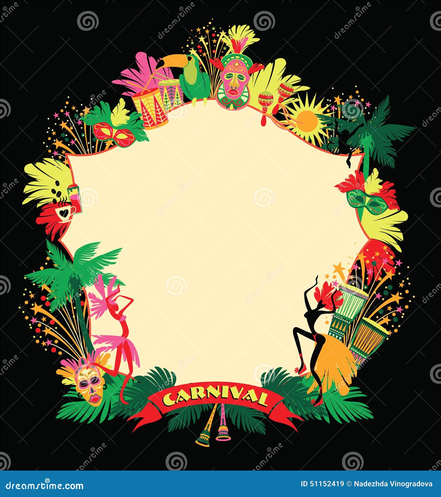 Brazilian Carnival. Vector Colorful Background Stock Vector ...