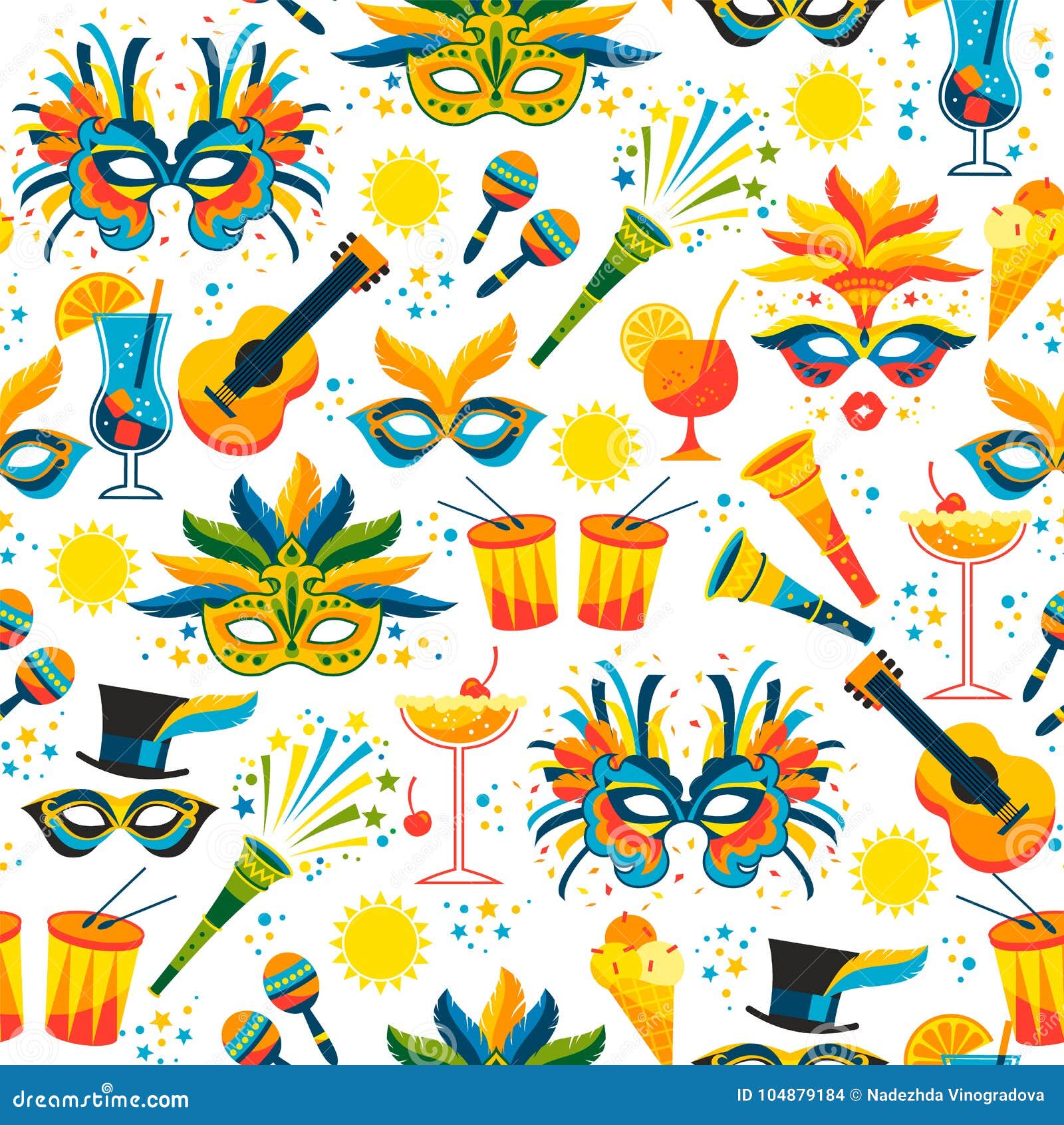 Brazilian Carnival. Vector Seamless Pattern. Stock Vector ...