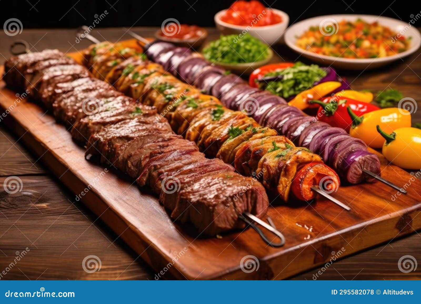 Brazilian Churrasco with Different Cuts of Meat Stock Illustration ...