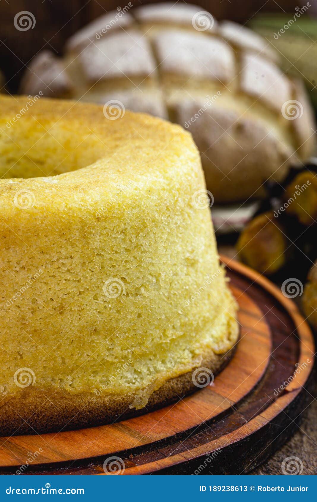 Brazilian Corn Cake, Made from Fuba Corn Flour on a Rustic Table Stock ...