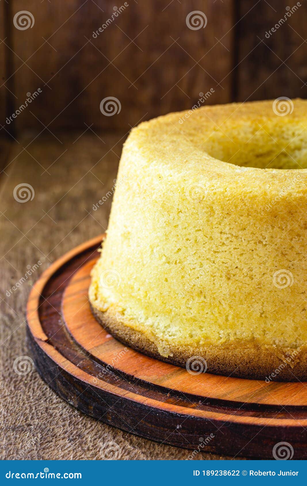 Brazilian Corn Cake, Made from Fuba Corn Flour on a Rustic Table Stock ...