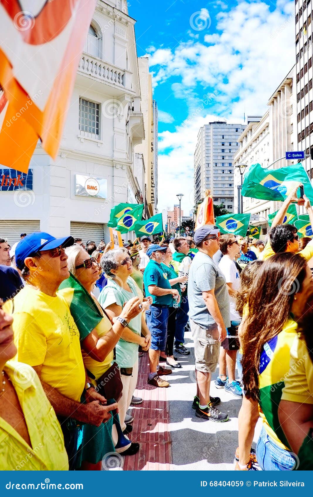 Brazilian Crowd editorial stock image. Image of flag - 68404059