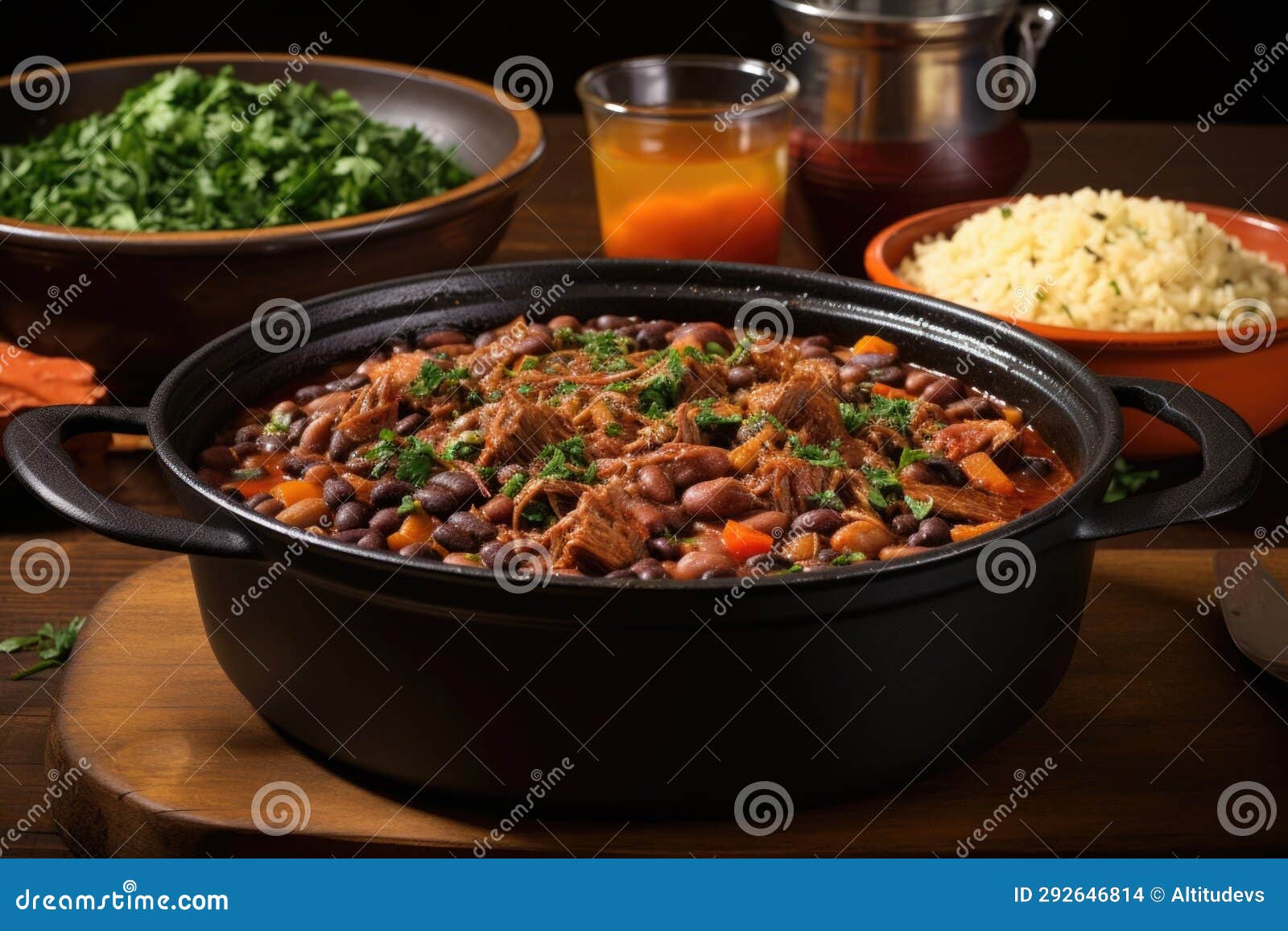 Brazilian Feijoada Stew with Beans and Pork Stock Photo - Image of ...