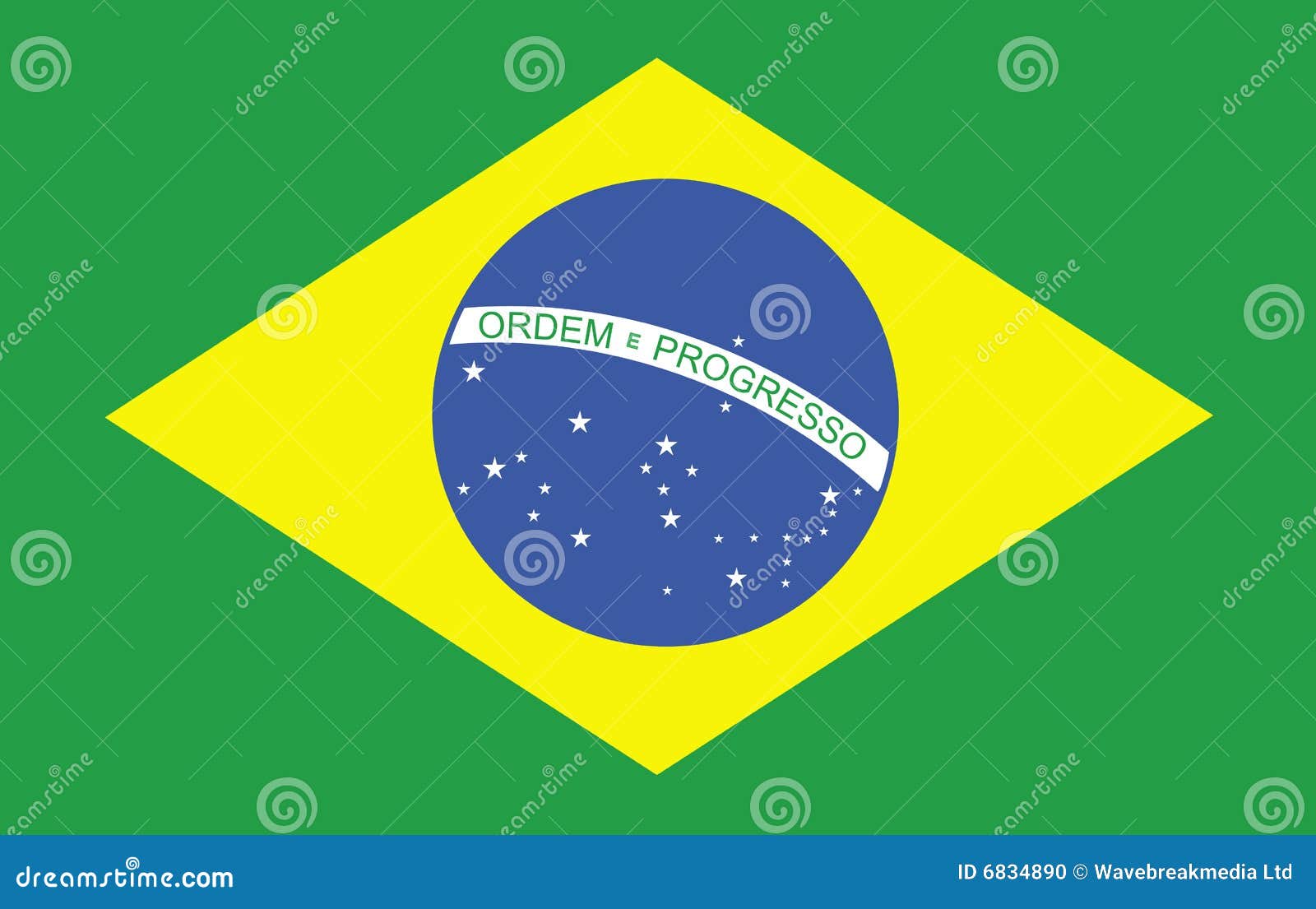 Brazilian flag stock illustration. Illustration of brazilian - 6834890