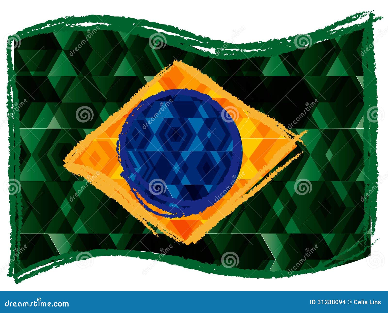 Brazilian Flag stock illustration. Illustration of soccer - 31288094