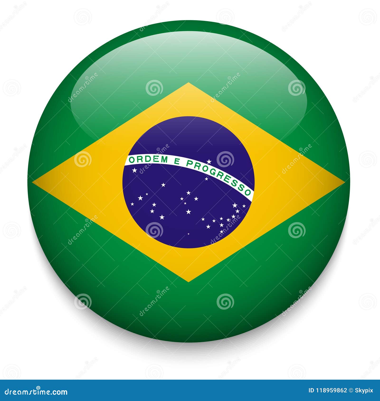 BRAZILIAN flag button stock illustration. Illustration of finalist ...