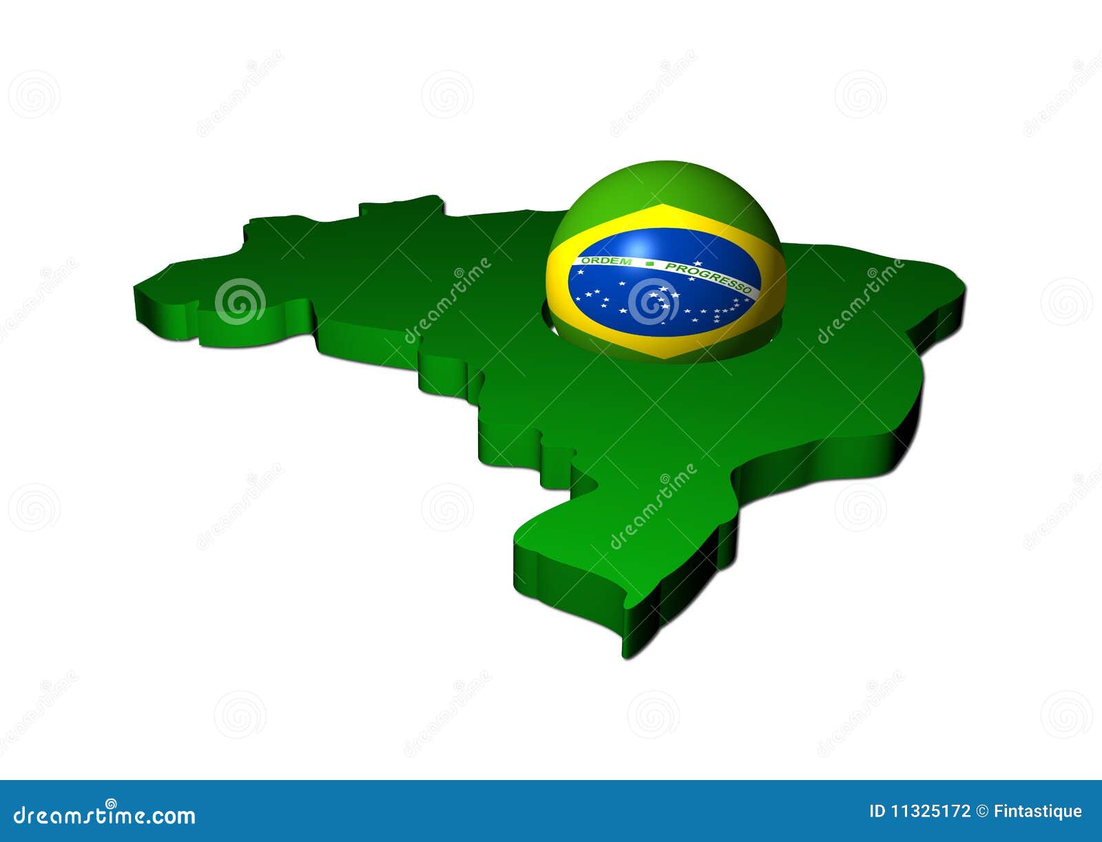 Brazilian Flag Sphere with Map Stock Illustration - Illustration of ...