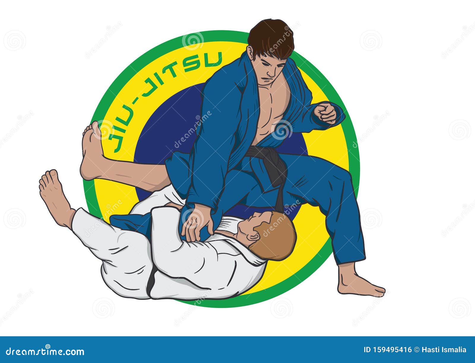 Brazilian Jiu Jitsu Athlete Stance Emblem Vector Illustration ... Brazilian Jiu Jitsu Athlete Stance Emblem Vector Illustration ...
