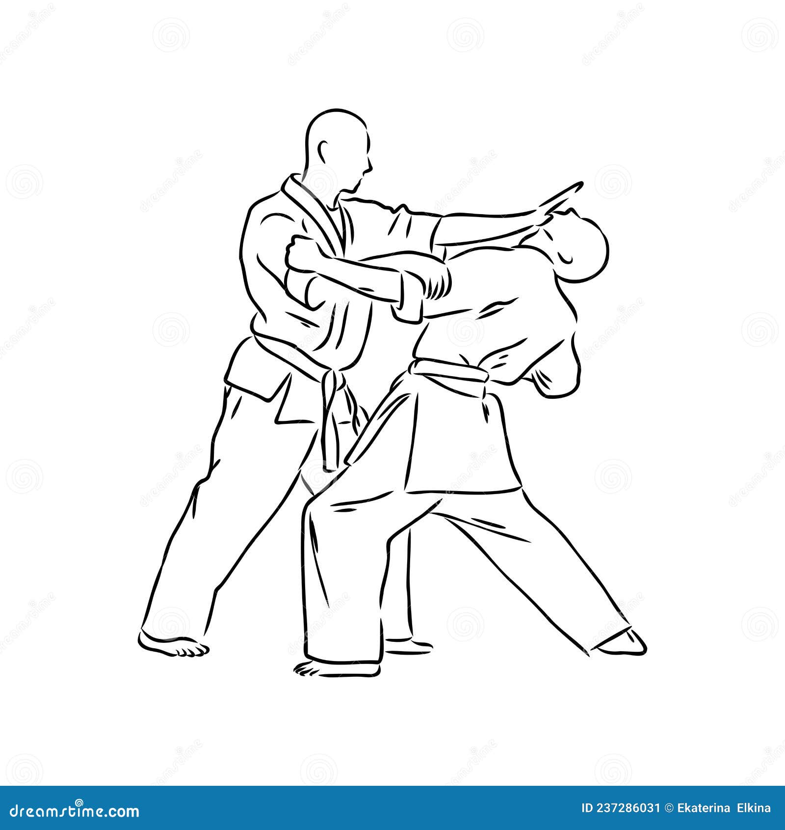Brazilian Jiu Jitsu Technique in Vector Illustration Stock Vector ...