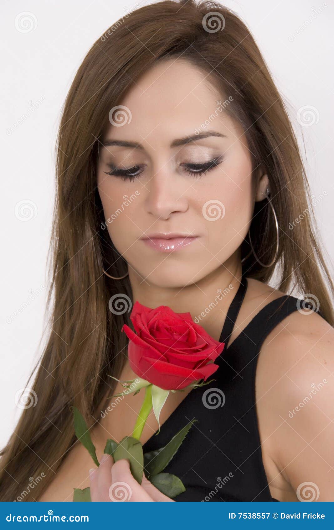 Brazilian Model with a Rose Stock Image - Image of black, isolated: 7538557