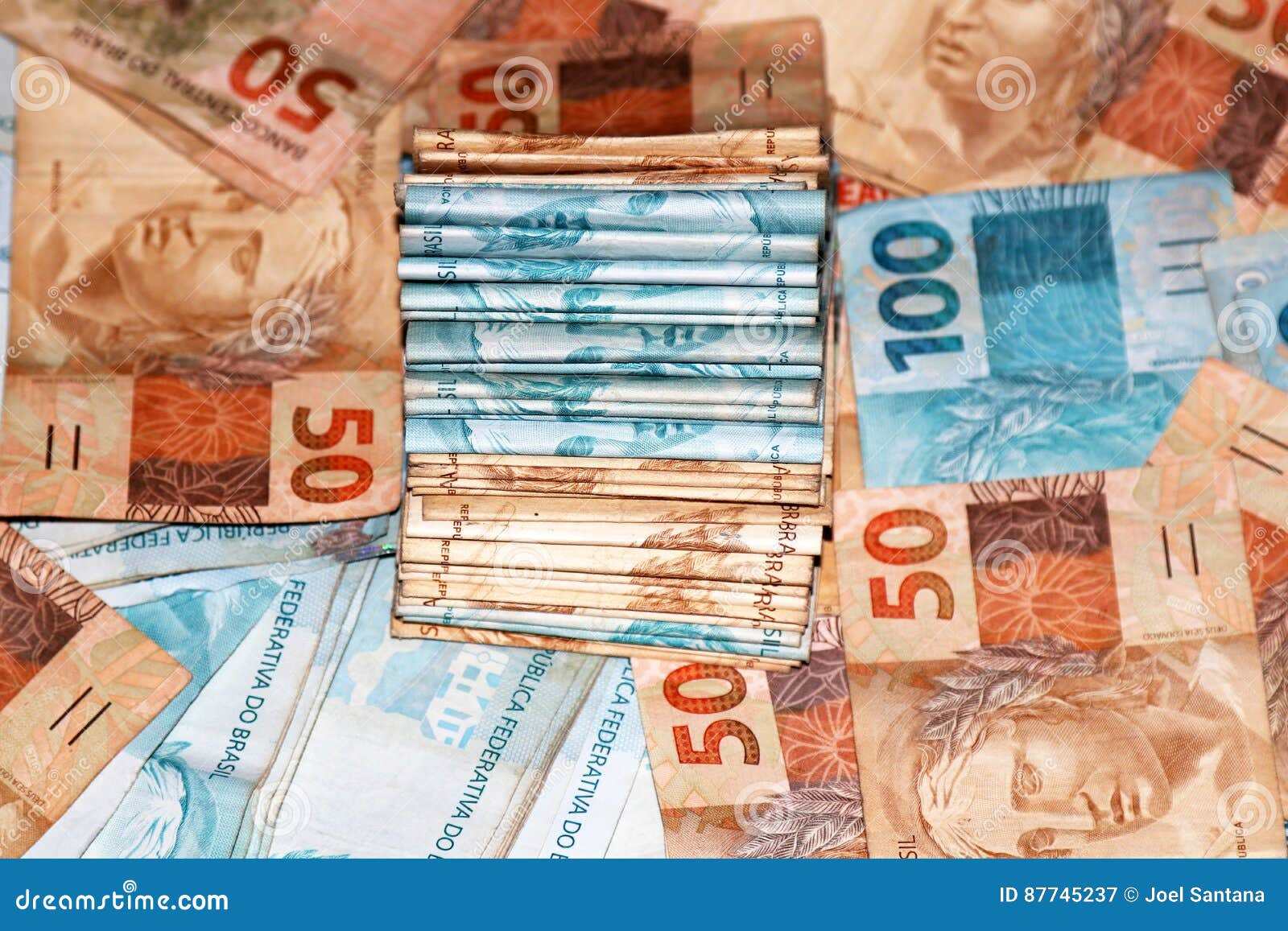 Brazilian Money Package with 50 and 100 Notes Stock Image - Image of ...