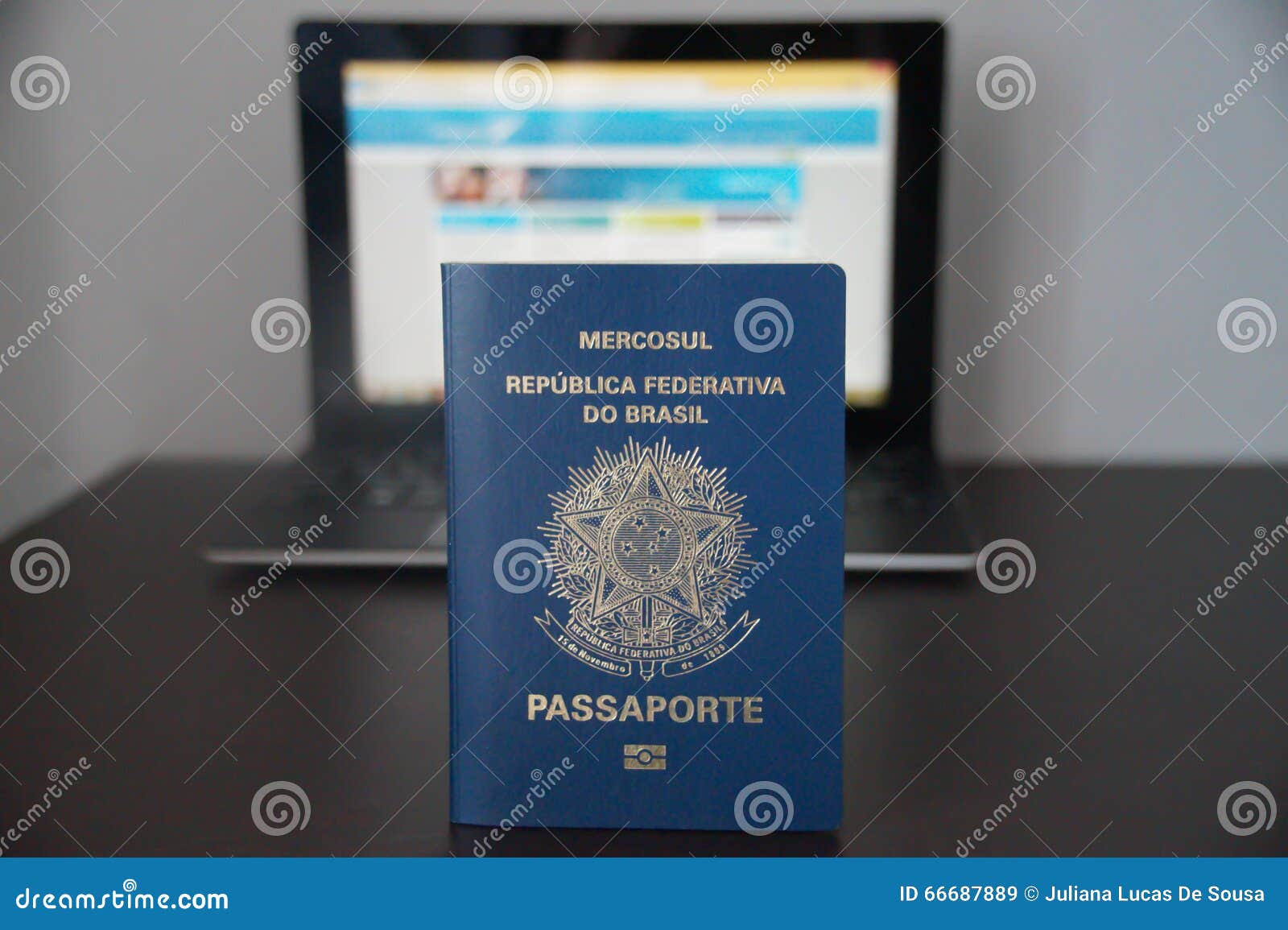 Brazilian Passport an Computer Stock Image - Image of airport ...