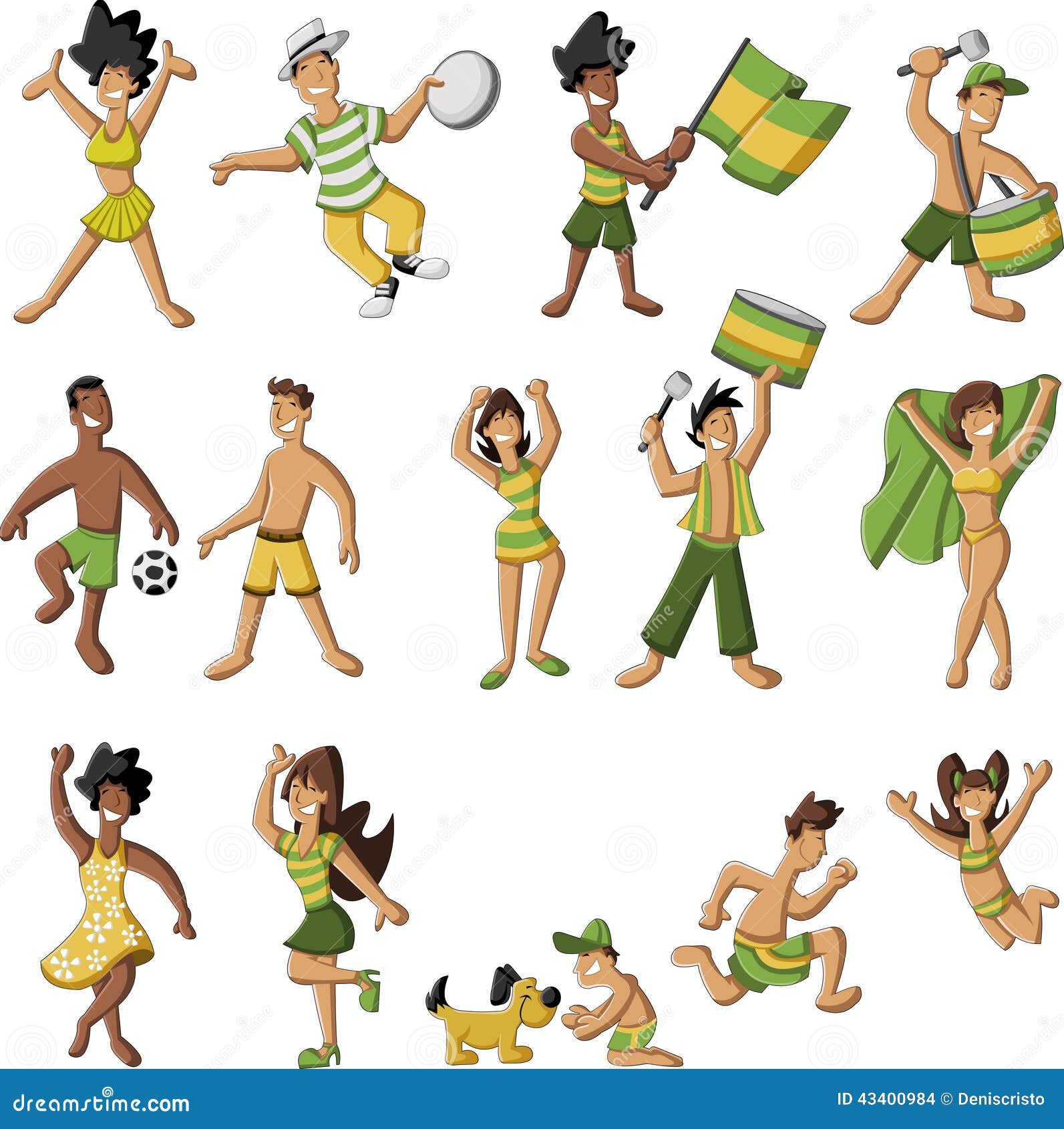 Brazilian People Having Fun Stock Vector - Image: 43400984