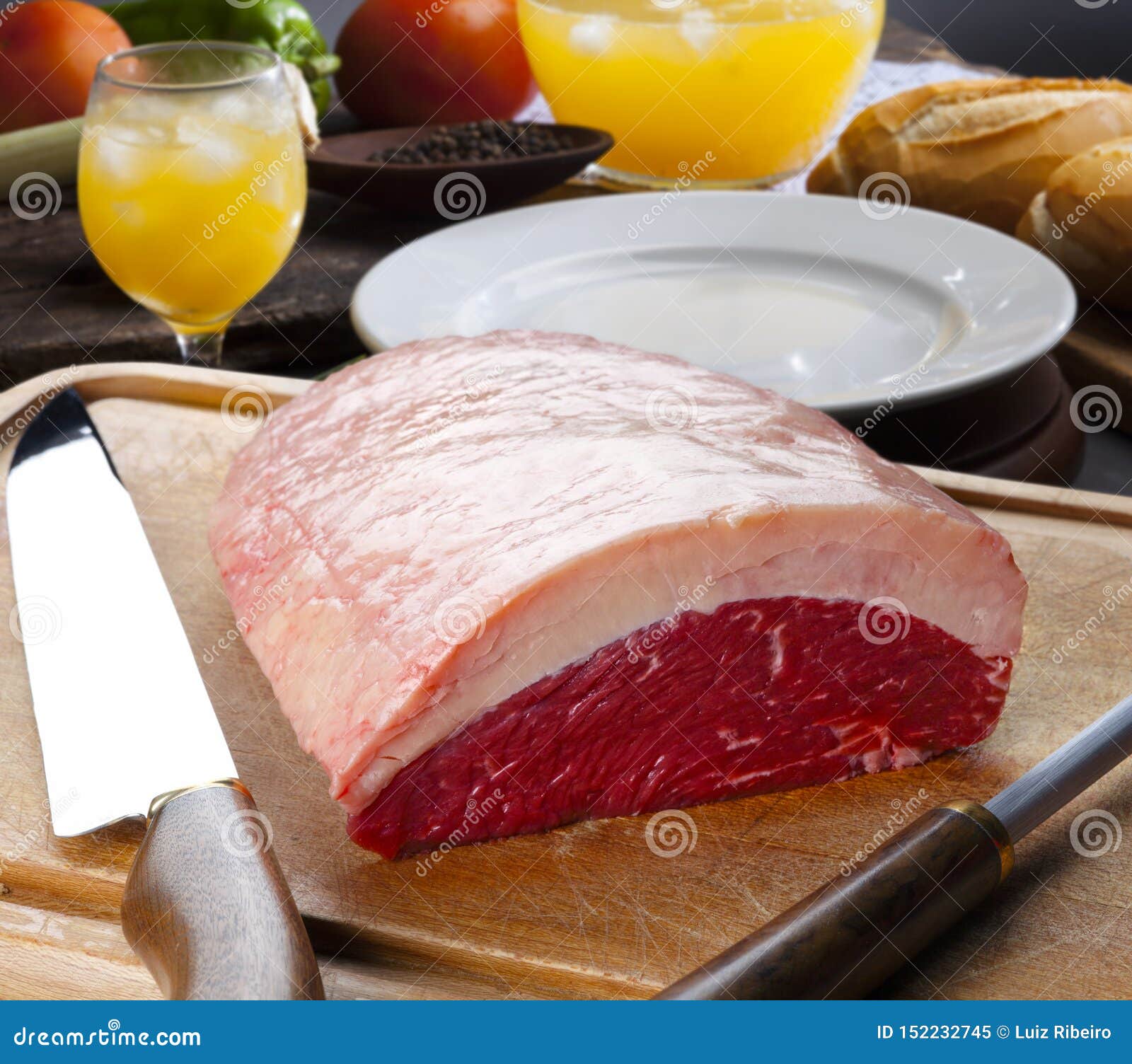 Brazilian Picanha BBQ On An Iron Skewer Sword Stock Photography ...