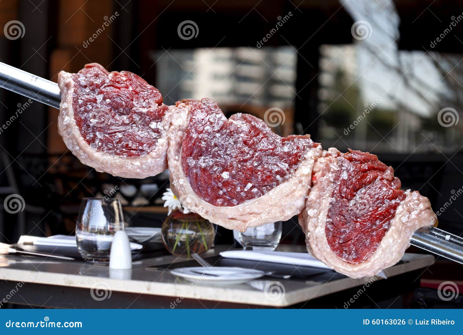 Brazilian Picanha BBQ On An Iron Skewer Sword Stock Photography ...