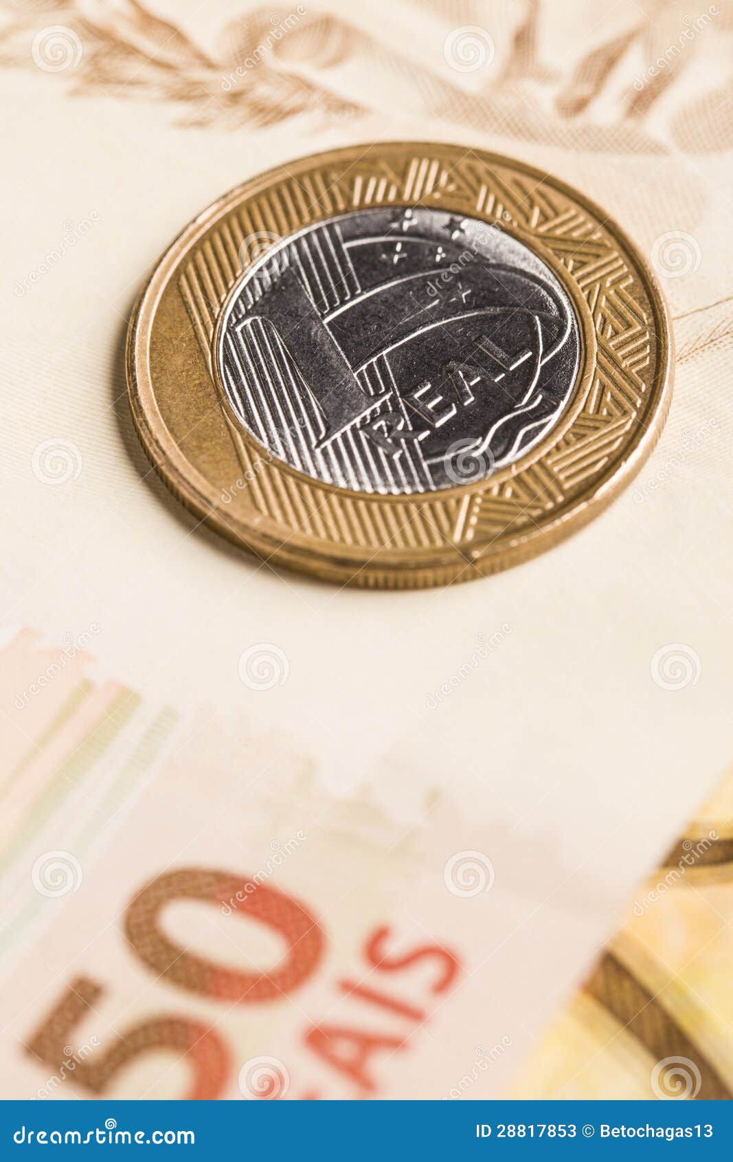 Brazilian Real stock image. Image of coin, brazil, paper - 28817853