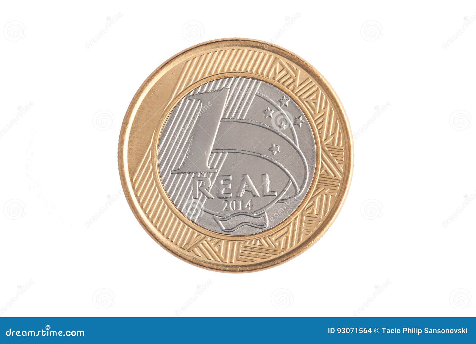 Brazilian 1 Real coin stock photo. Image of brazil, buying - 93071564