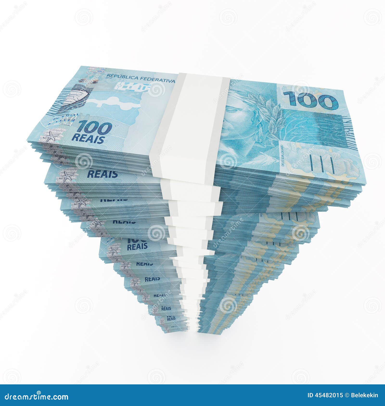 Brazilian real stack stock illustration. Illustration of income - 45482015