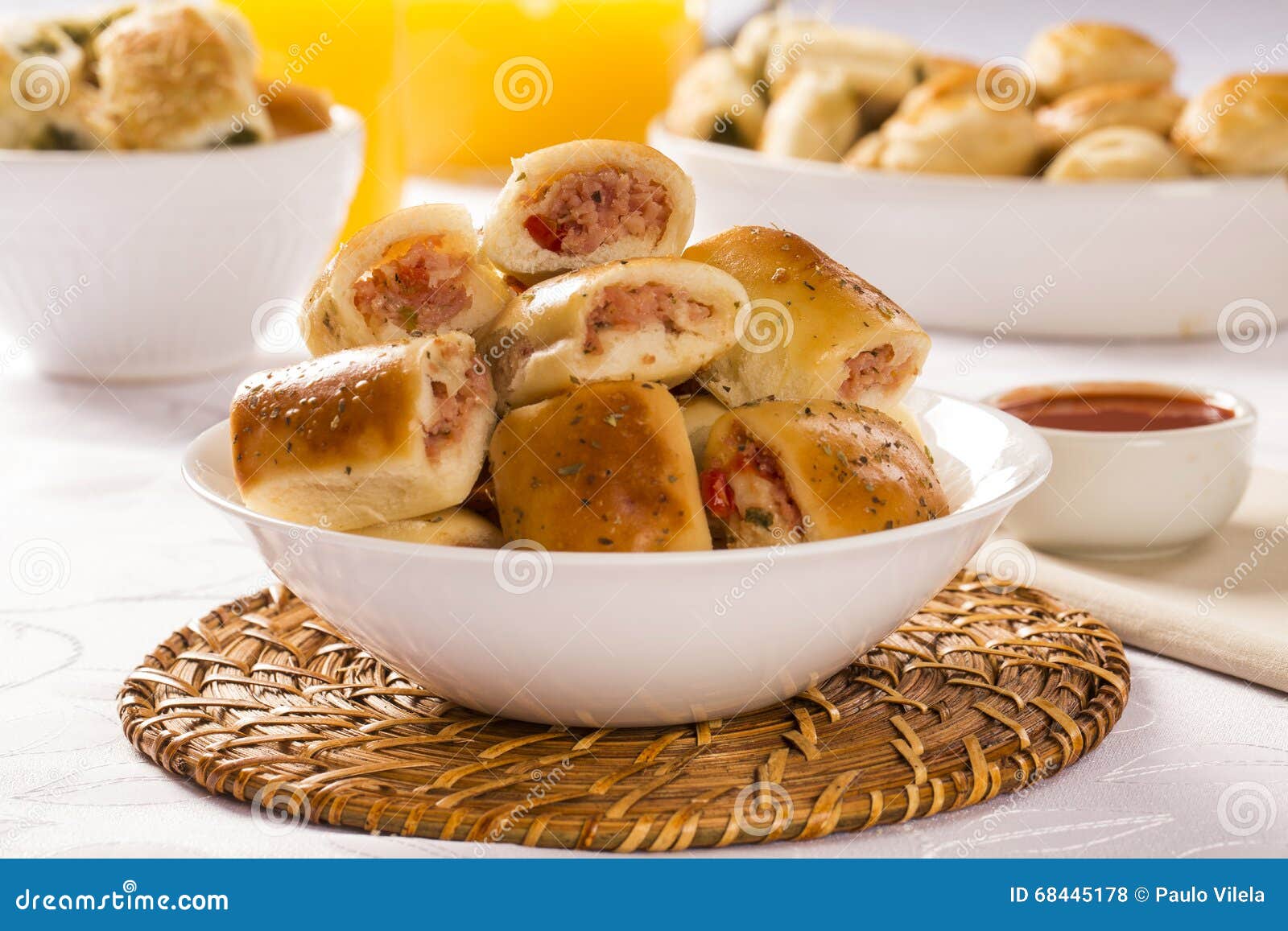 Brazilian Snack. Cheese and Ham Snacks Portion. Stock Photo - Image of ...