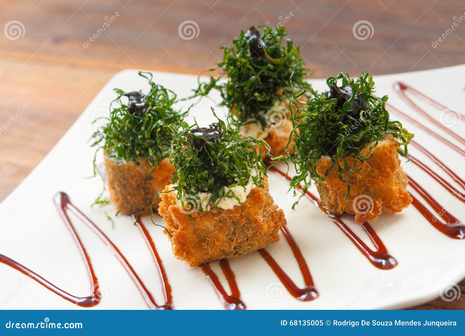 Brazilian Sushi Couve stock image. Image of fresh, fish - 68135005
