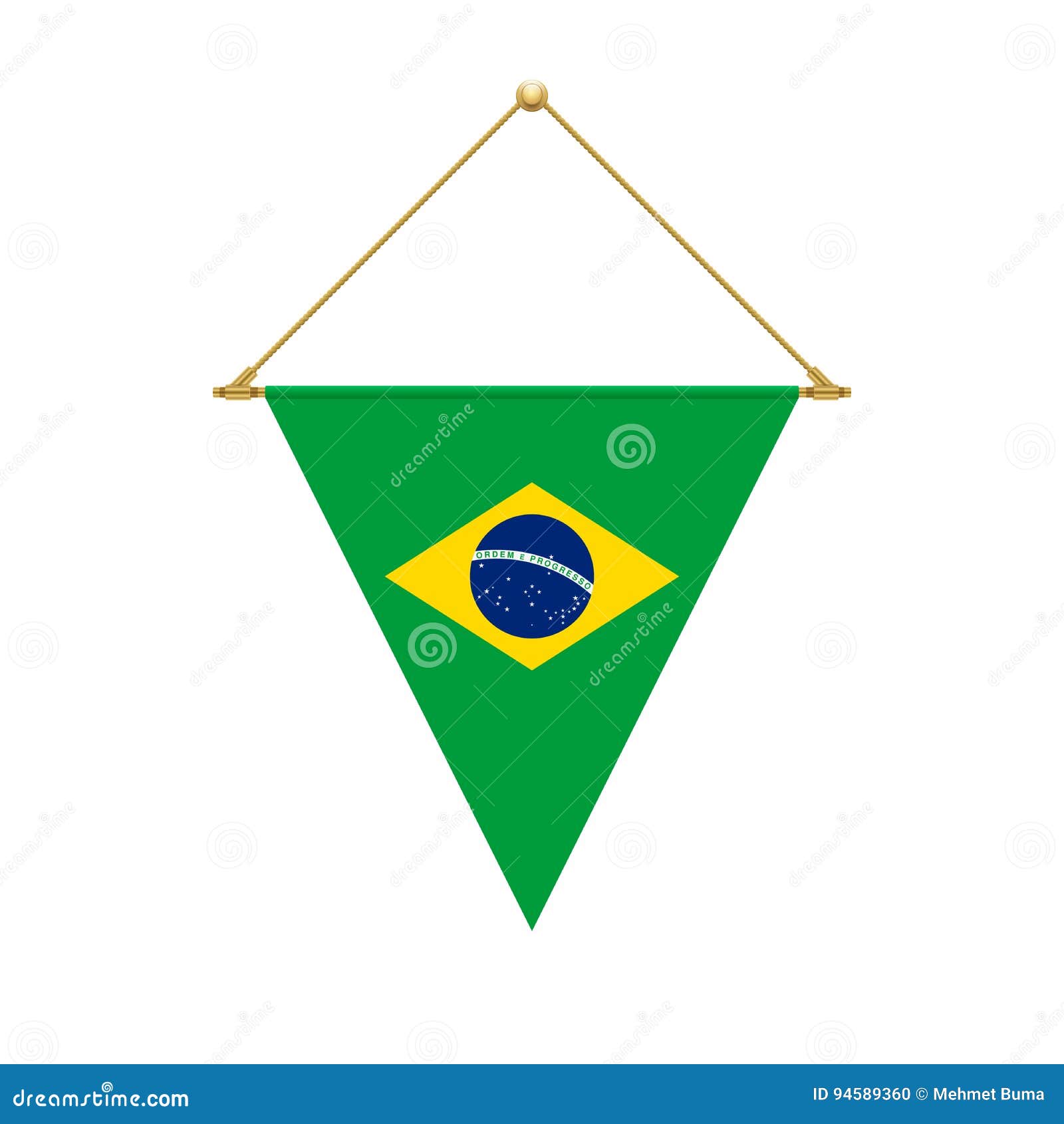 Brazilian Triangle Flag Hanging, Illustration Stock Vector ...
