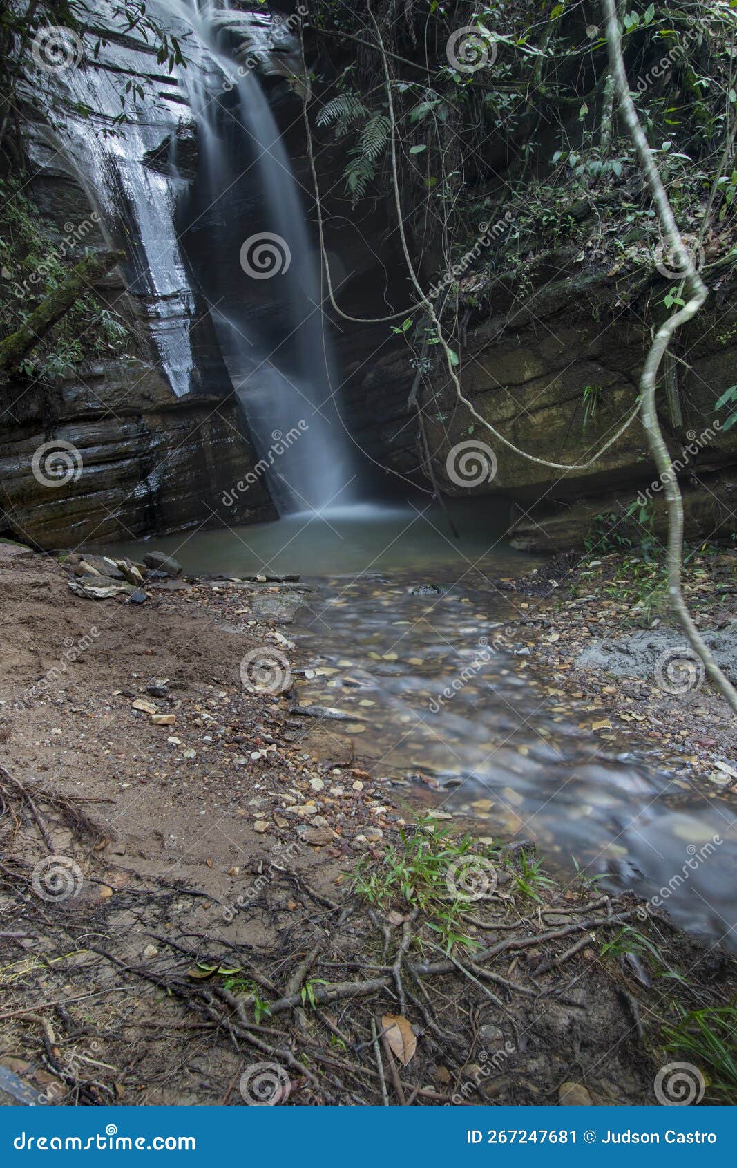 Brazilian Waterfall this Waterfall is Very Beautiful and Cold. Stock ...