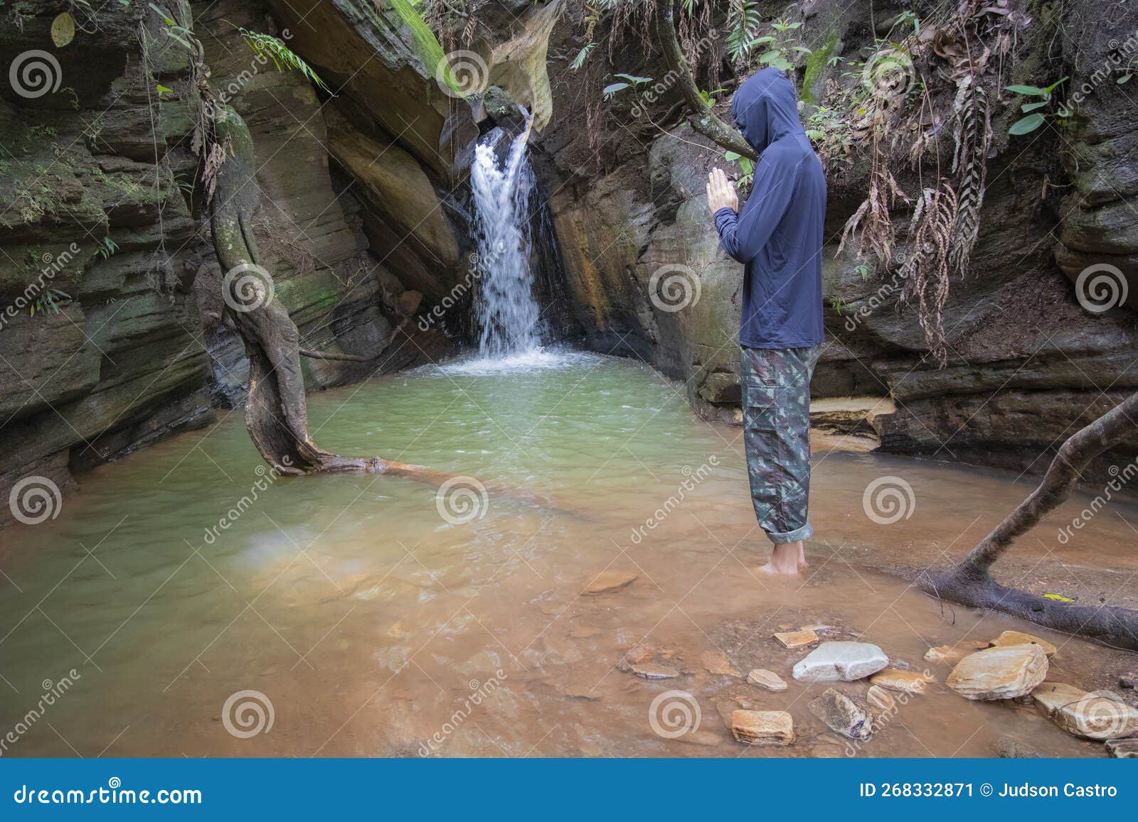 Brazilian Waterfall this Waterfall is Very Beautiful and Cold. Stock ...