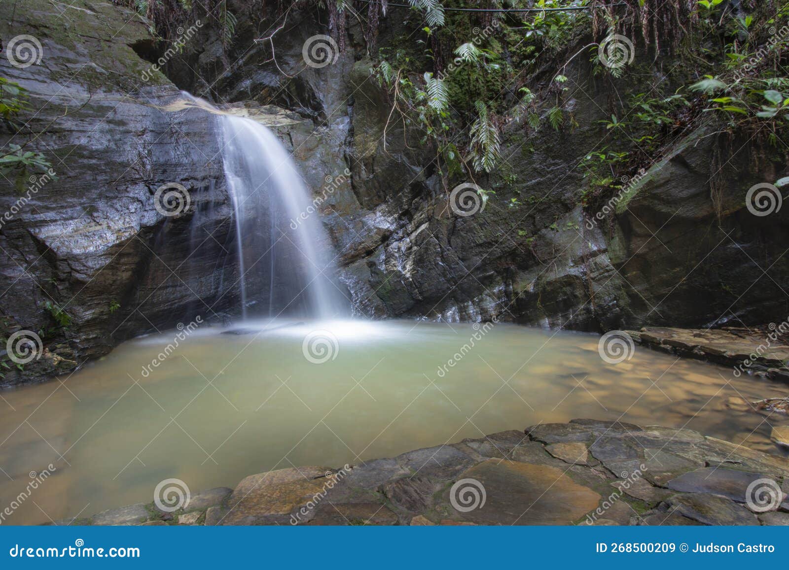 Brazilian Waterfall this Waterfall is Very Beautiful and Cold. Stock ...