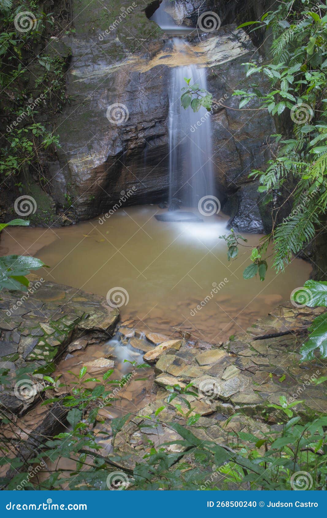Brazilian Waterfall this Waterfall is Very Beautiful and Cold. Stock ...