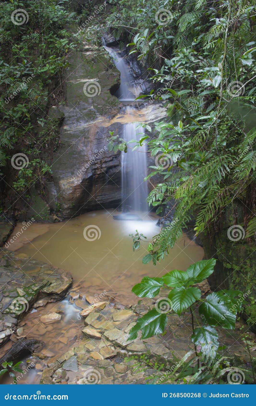 Brazilian Waterfall this Waterfall is Very Beautiful and Cold. Stock ...