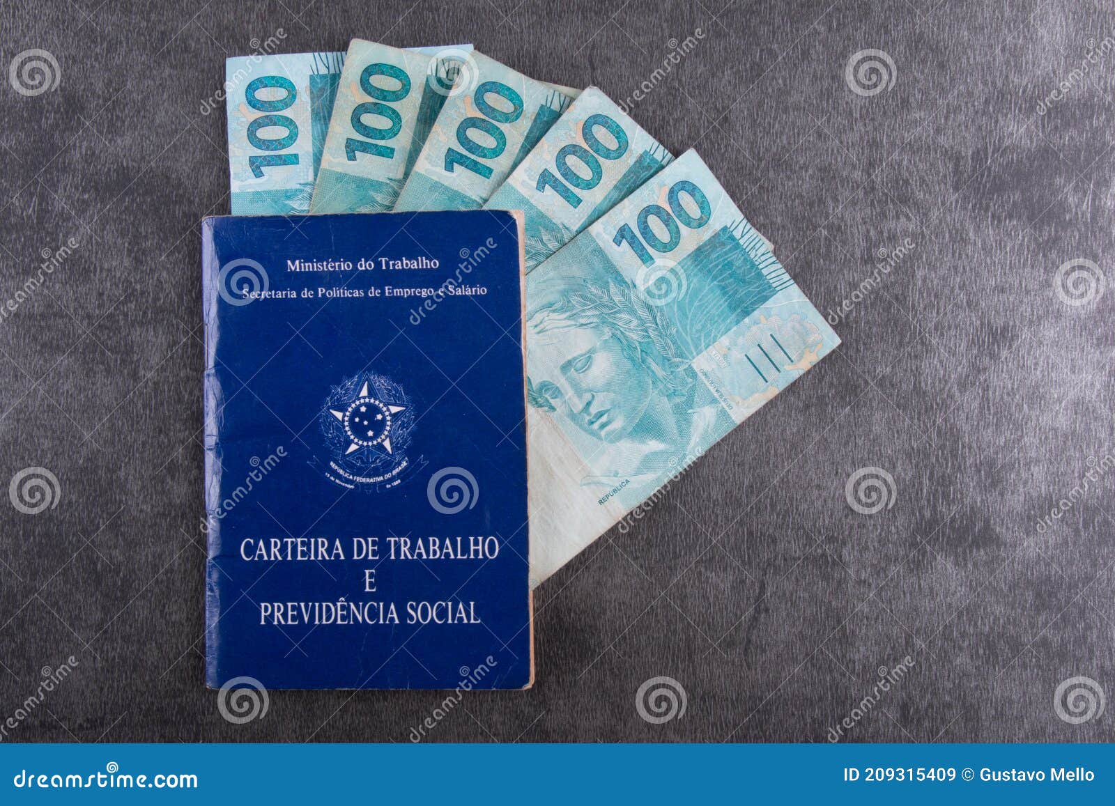 Brazilian Work Card with Real Notes and Copy Space Editorial Stock ...