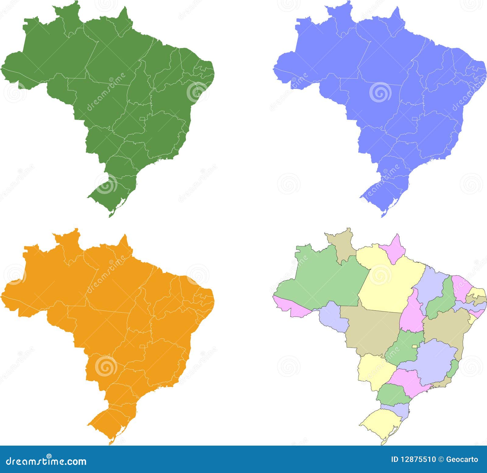 Brazilians States stock vector. Illustration of country - 12875510