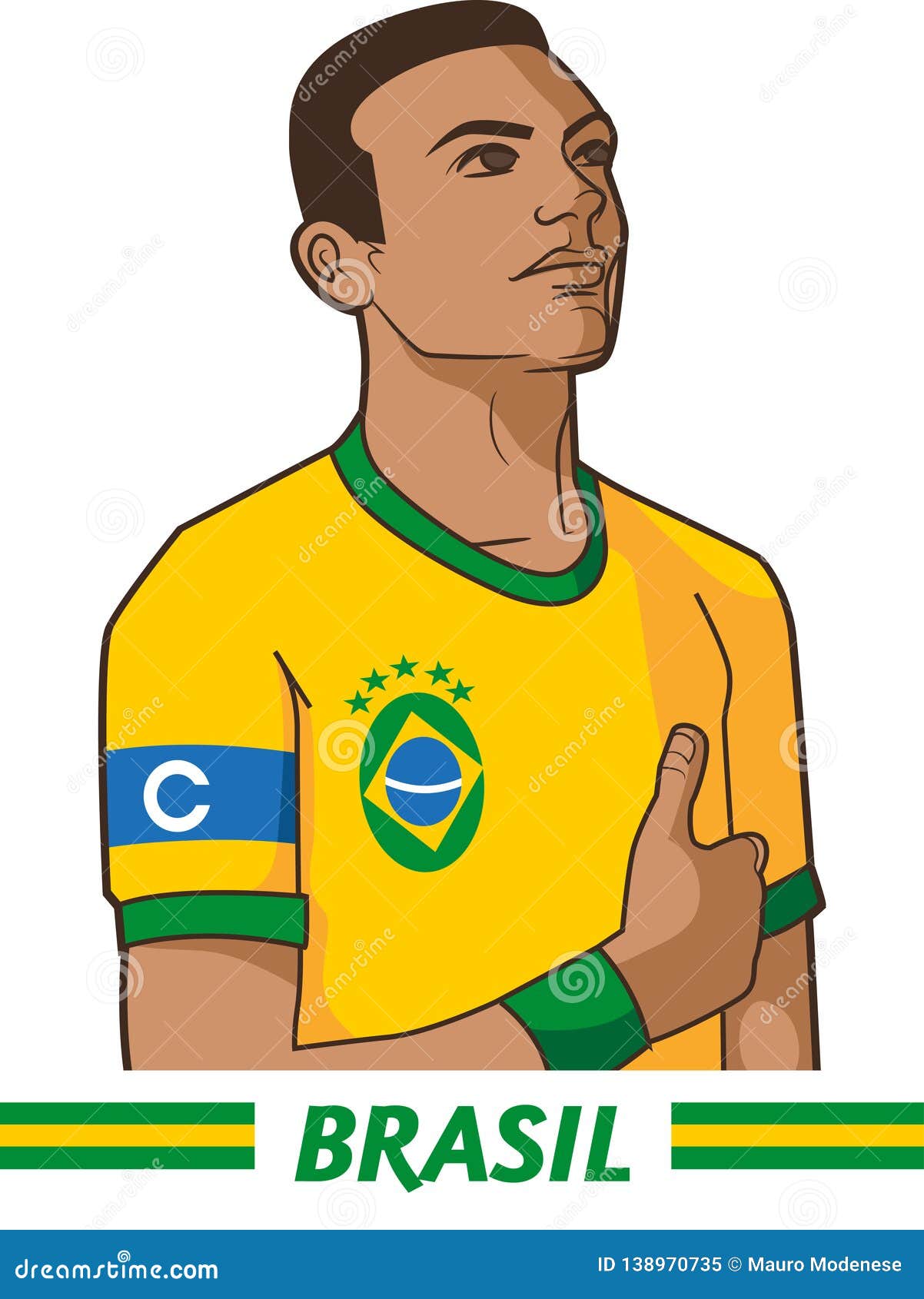 Brazil soccer captain stock illustration. Illustration of football ...