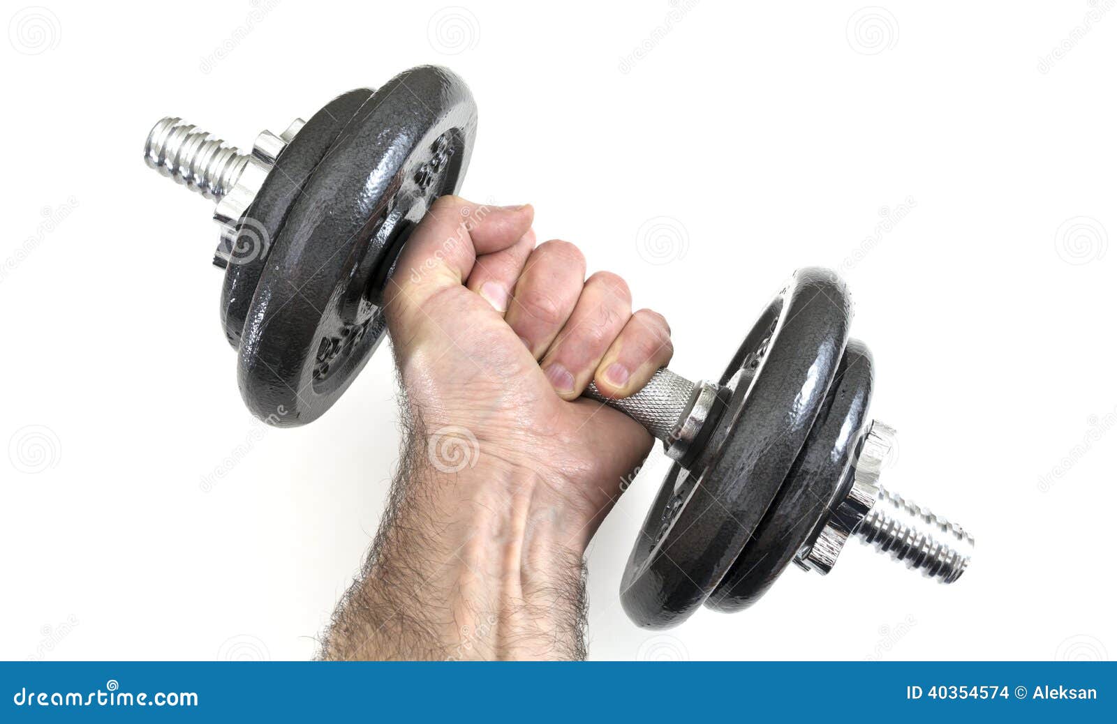 Brazo Con Pesas De Gimnasia Foto de archivo - Imagen de hombre, fuerte ...